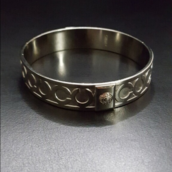 Coach | Jewelry | Authentic Silvertoned Coach Bangle Bracelet | Poshmark
